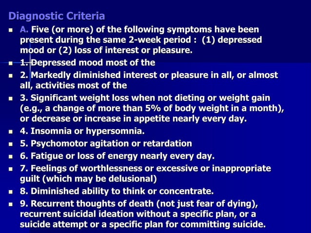 Unipolar Depression .ppt | Brain and Nervous System Disorders ...