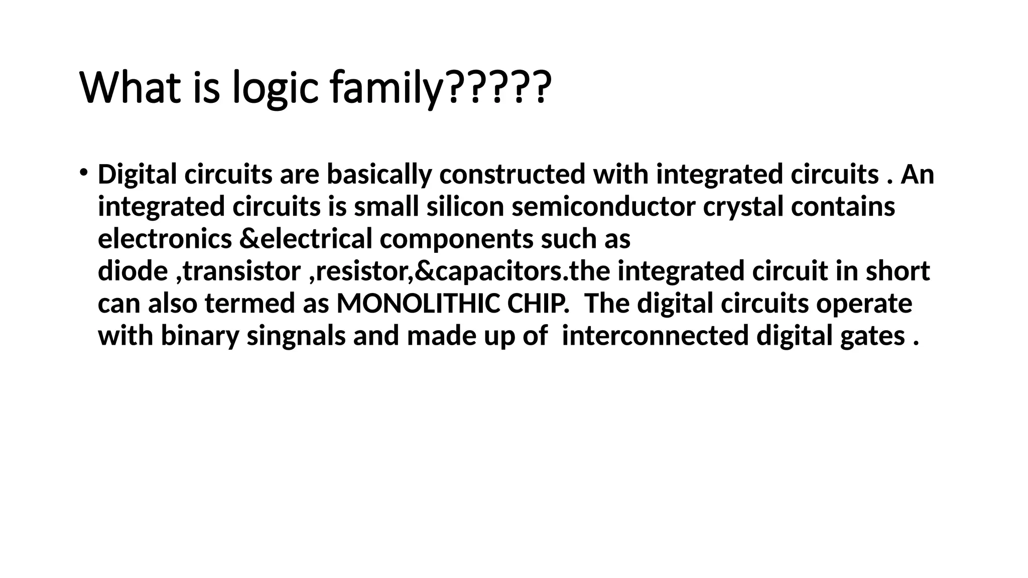 unipolar logic family Ppt for digital Electronics | PPTX
