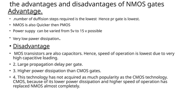 unipolar logic family Course of Digital Electronics | PPT