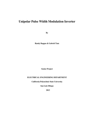 Unipolar pulse width modulation inverter | PDF