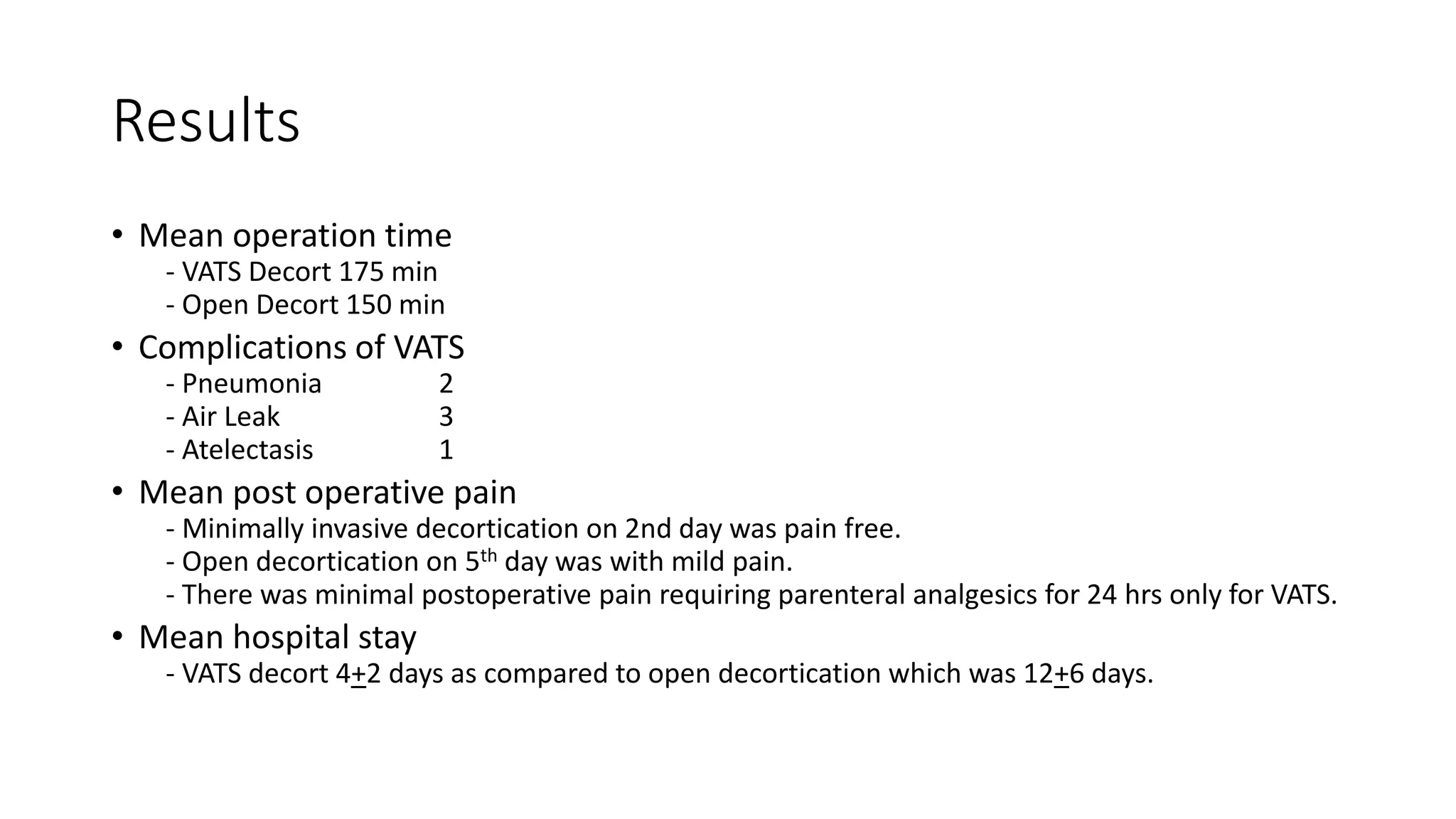 open vs VATS decortication | PPTX | Physical Therapy | Wellness
