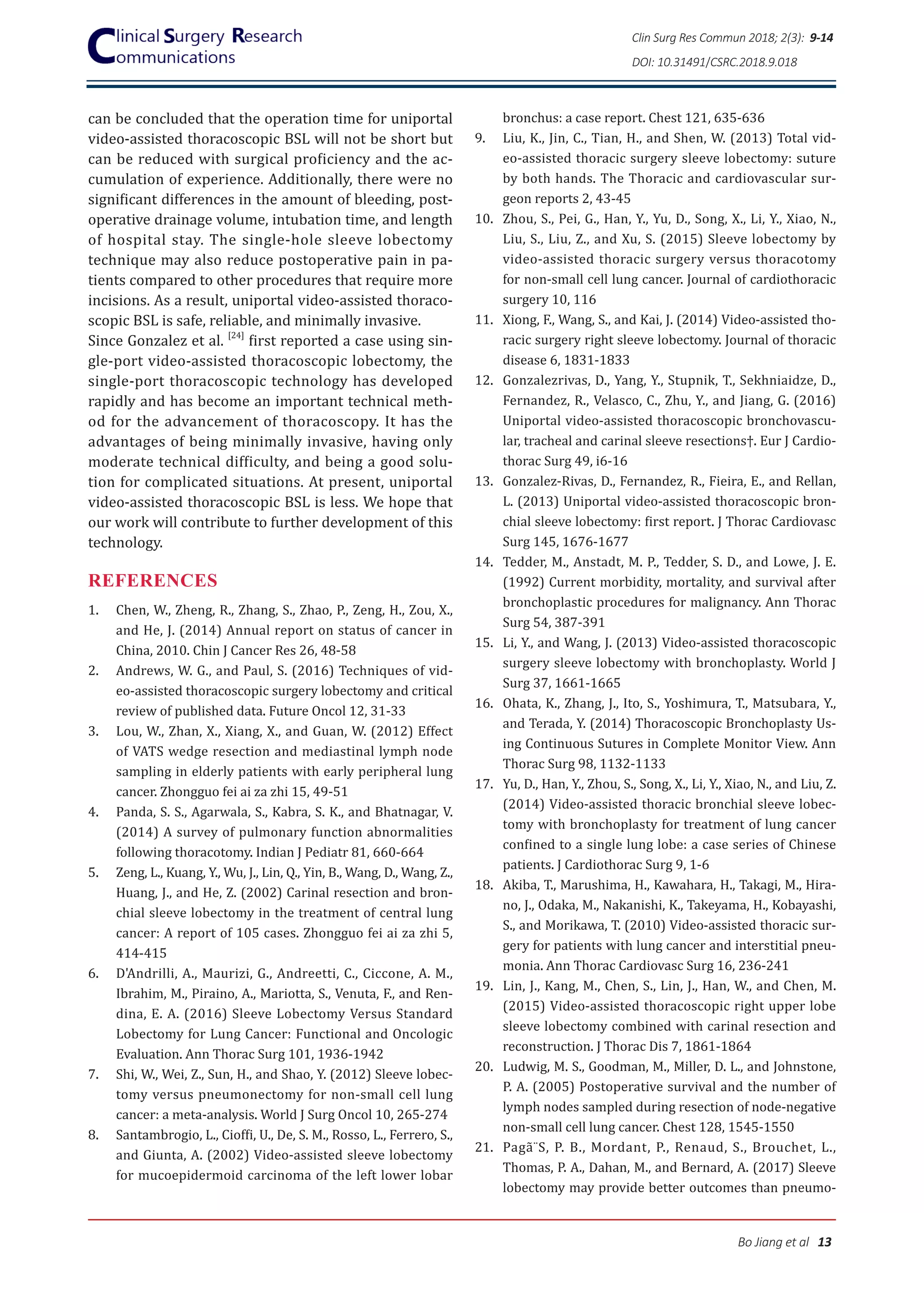 Uniportal video assisted thoracoscopic bronchial sleeve lobectomy in ...