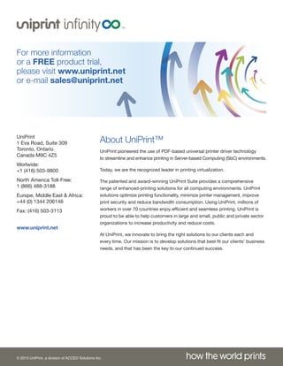 Uniprint Infinity Citrix Printing Solution | PDF