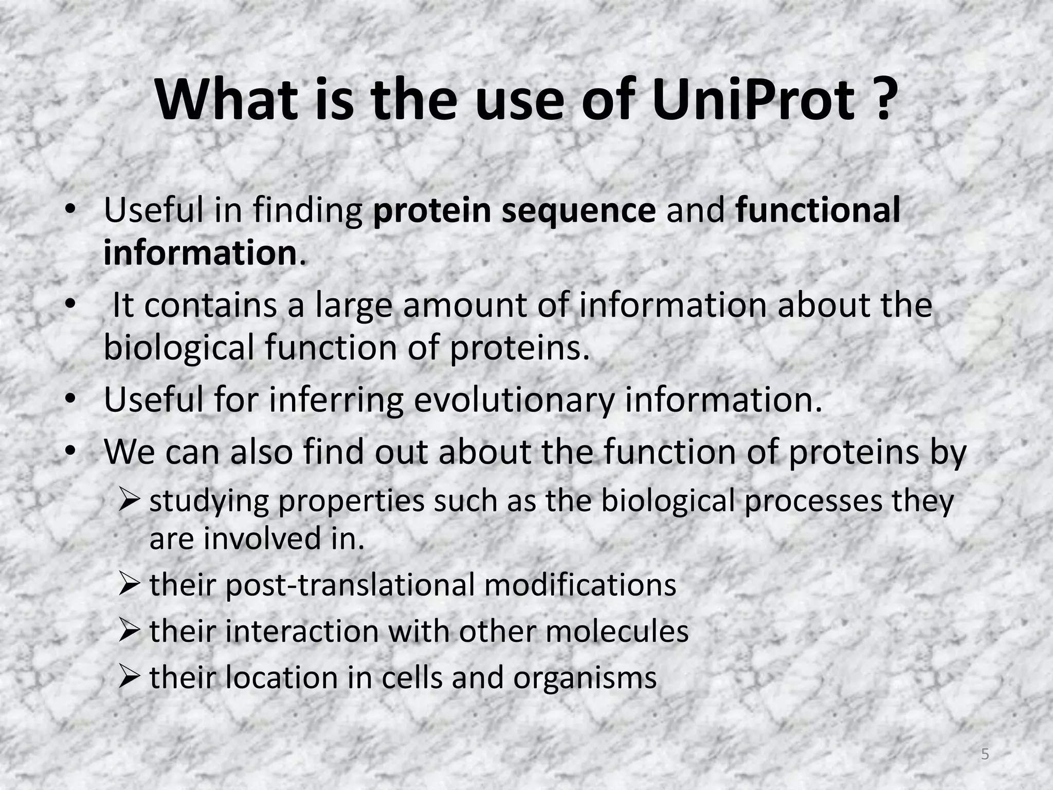 Uni prot presentation | PPTX