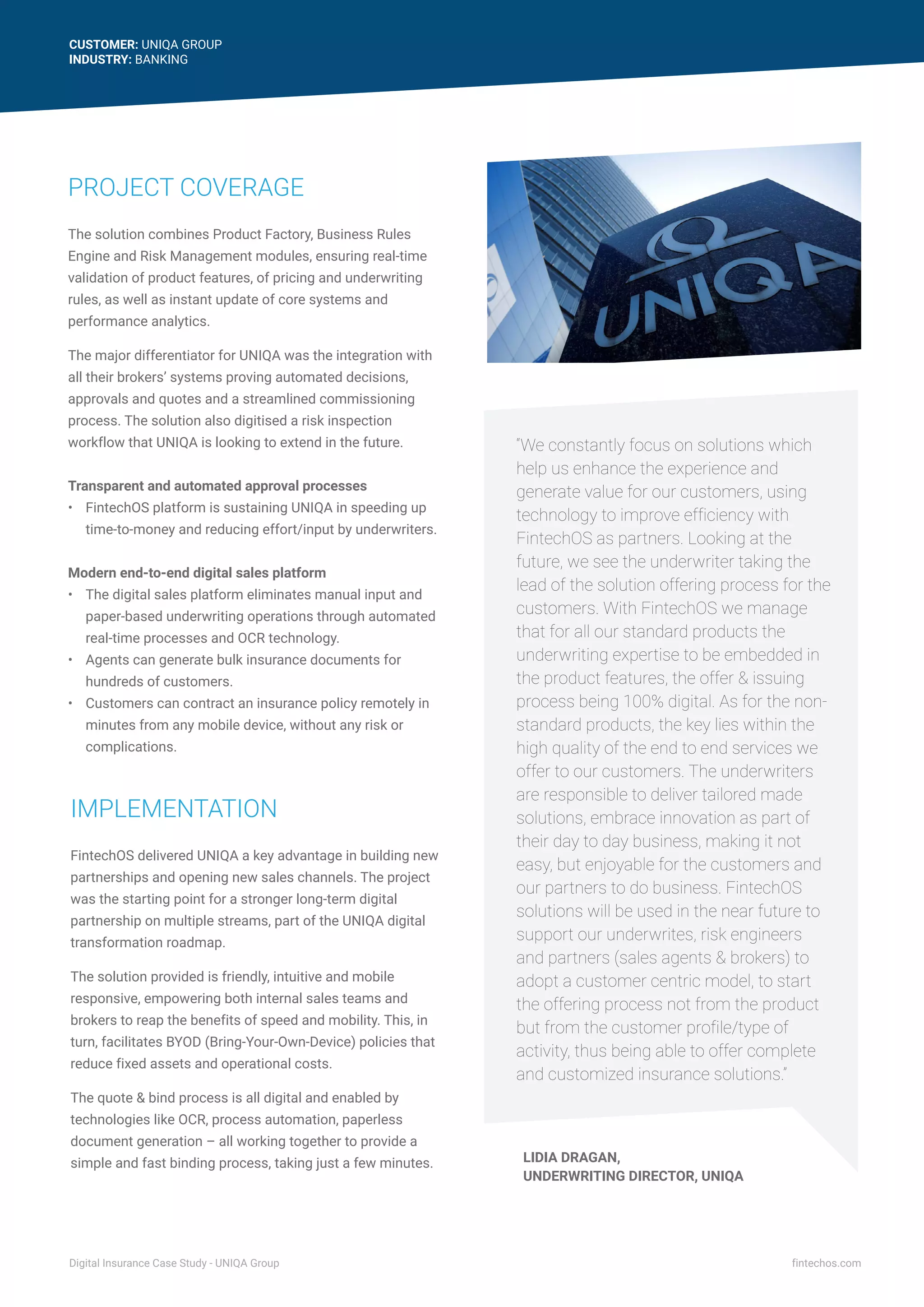 Uniqa insurance case study | PDF