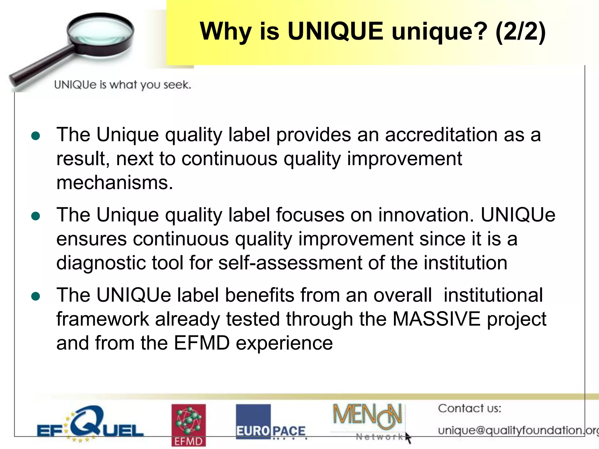UNIQUe Presentation | PDF