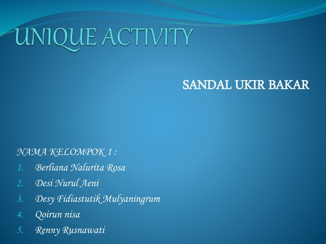 Unique activity | PPTX