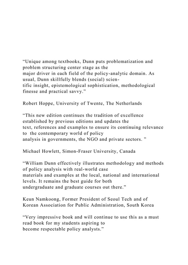 Unique among textbooks, Dunn puts problematization and pr.docx