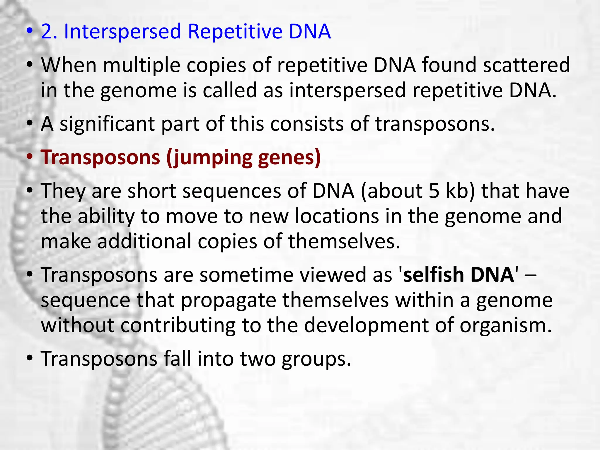 UNIQUE AND REPETITIVE DNA.a derailed presentation | PPTX