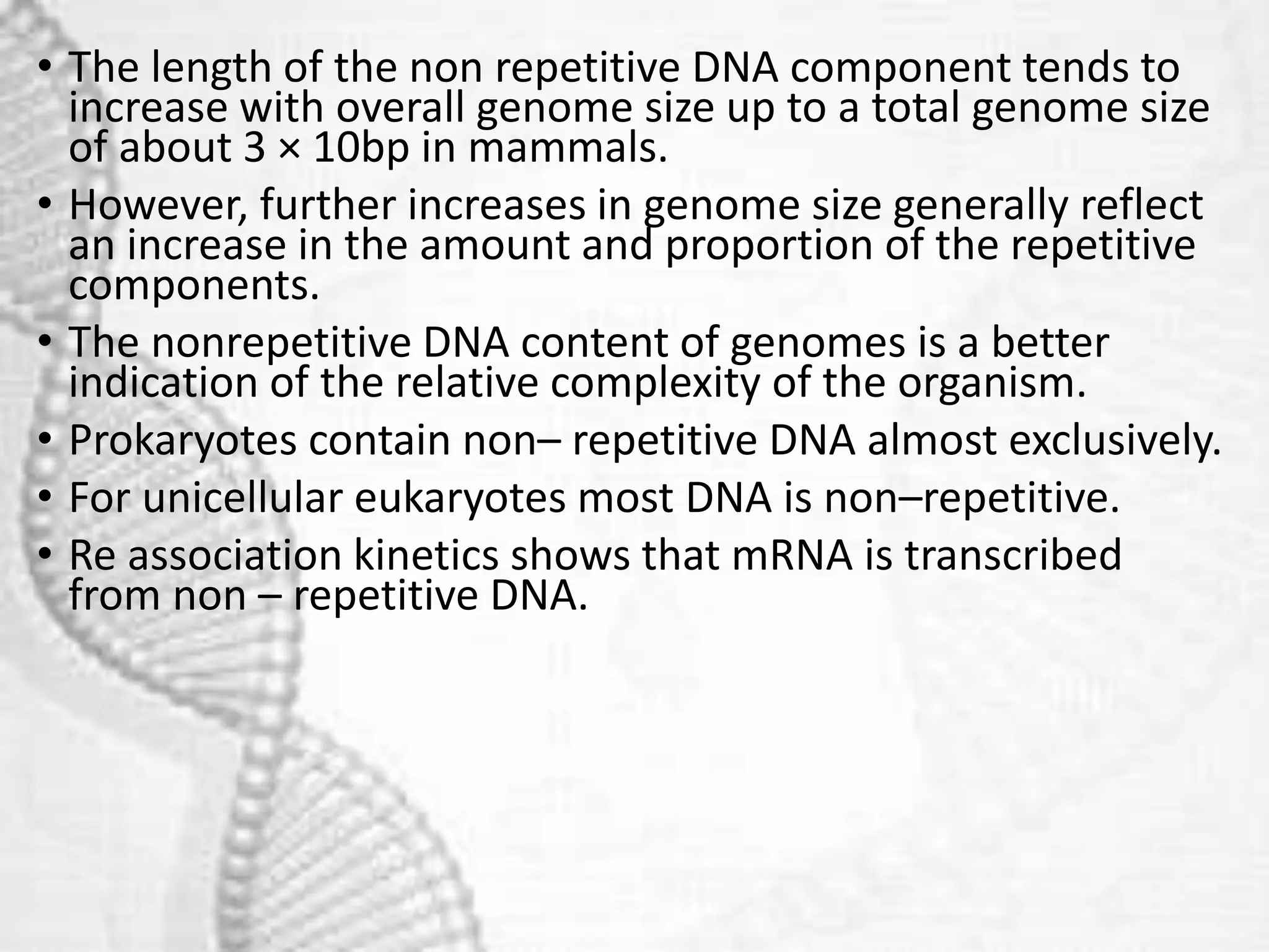UNIQUE AND REPETITIVE DNA.a derailed presentation | PPTX