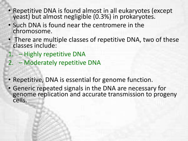 UNIQUE AND REPETITIVE DNA.a derailed presentation | PPTX