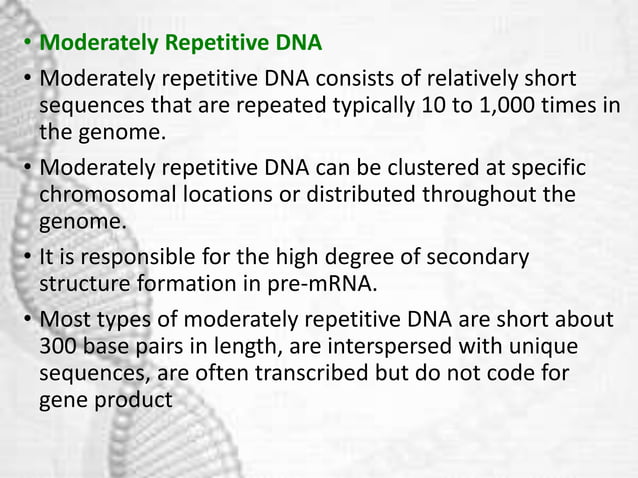 UNIQUE AND REPETITIVE DNA.a derailed presentation | PPTX