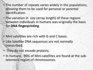 UNIQUE AND REPETITIVE DNA.a derailed presentation | PPTX