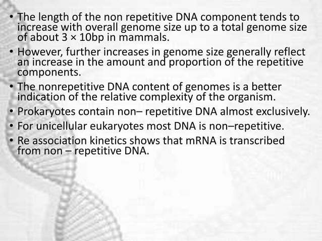 UNIQUE AND REPETITIVE DNA.a derailed presentation | PPTX