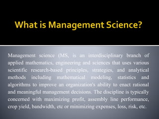 Management Science | PPTX