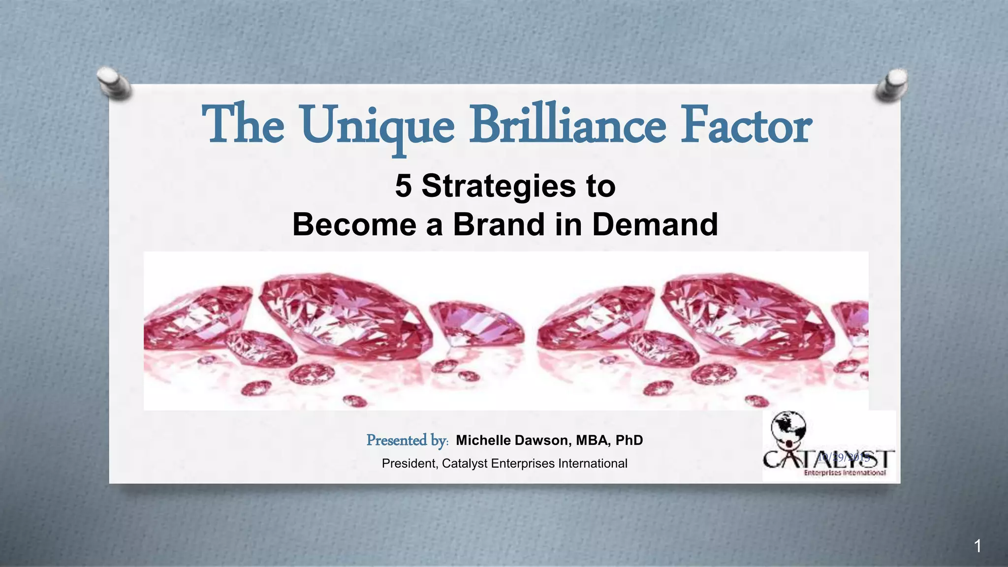 The Unique Brilliance Factor: 5 Strategies to Become a Brand in Demand ...
