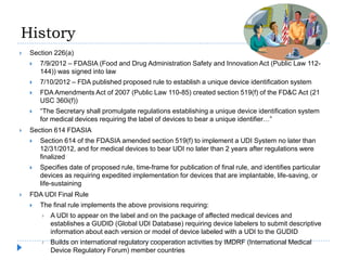 FDA Unique Device Identification (UDI) Overview | PPTX
