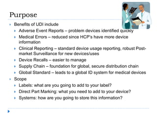 FDA Unique Device Identification (UDI) Overview | PPTX