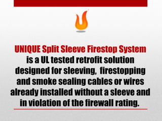Unique Firestop Split Sleeve System Installation Guide | PDF