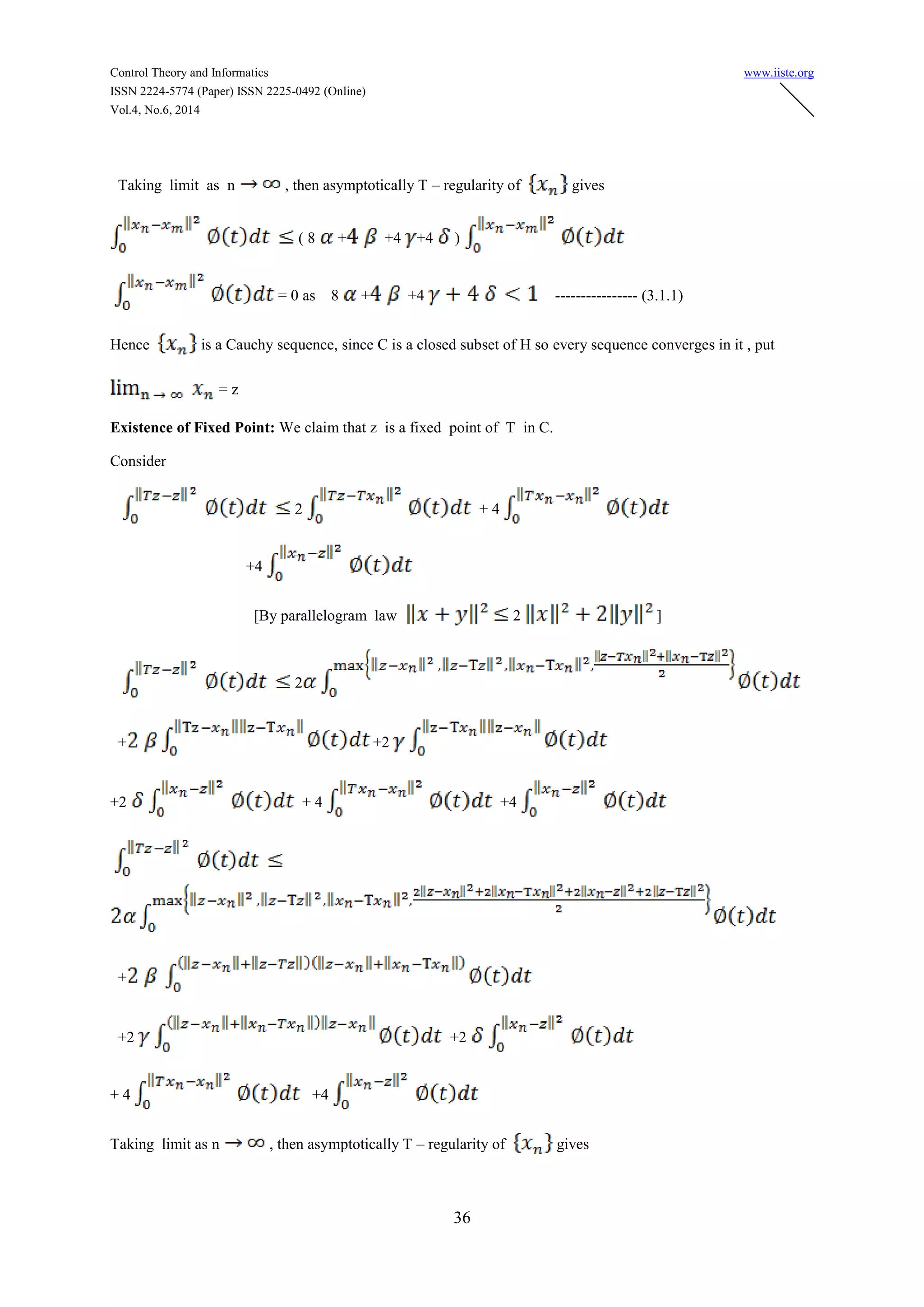 Unique Fixed Point Theorem For Asymptotically Regular Maps In Hilbert