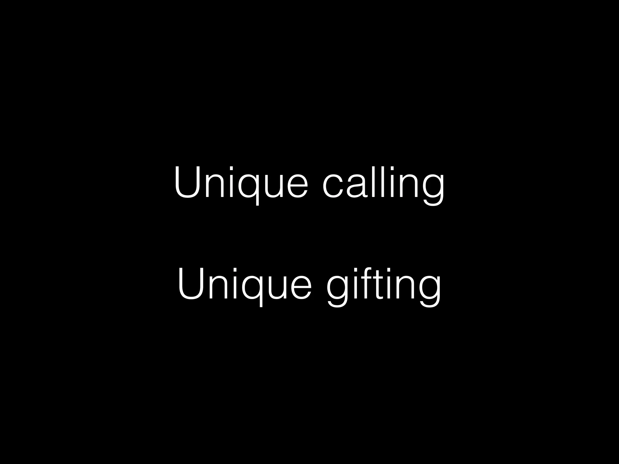 Unique gifting, unique calling | PDF