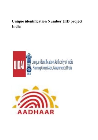 Unique identification number uid project india | DOCX