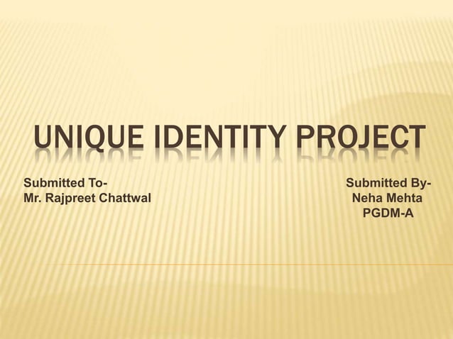 Unique id project | PPTX | Technology & Computing
