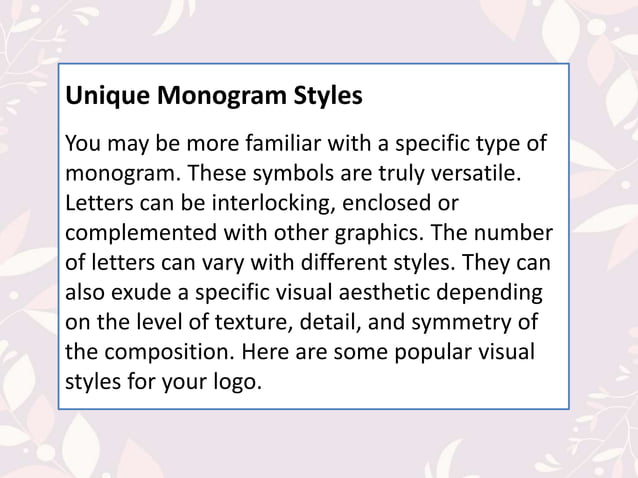Unique monogram designs | PPT