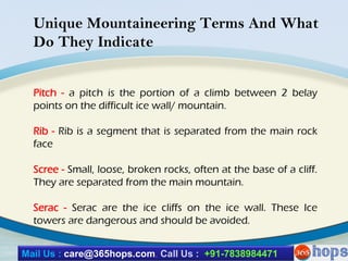 Unique Mountaineering Terms And What Do They Indicate | PDF