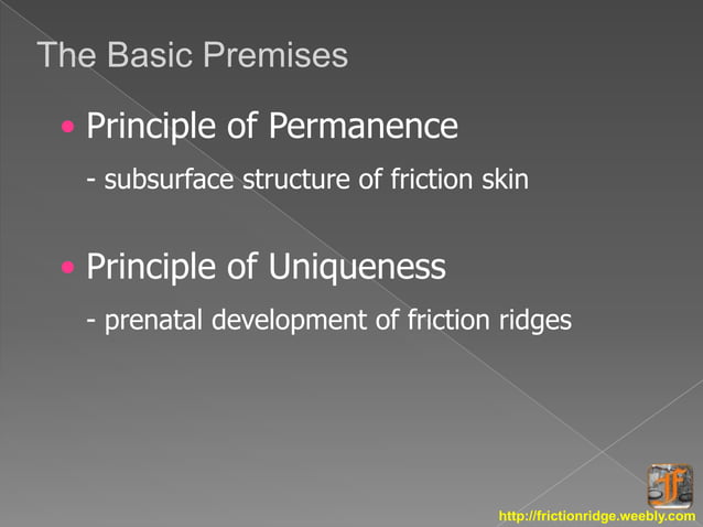 Uniqueness and permanence of friction ridge | PPSX | Skin and ...