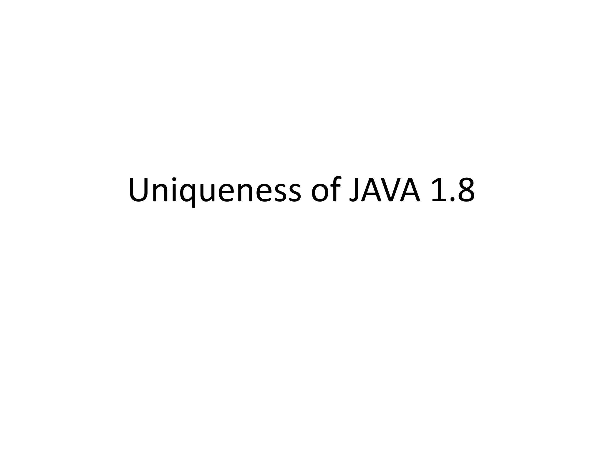 Uniqueness of java | PPT