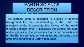 Uniqueness of the Earth: Earth Science G11.pptx