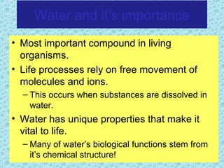 Unique properties of water | PPT