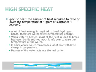 Unique Properties Of Water New | PPT