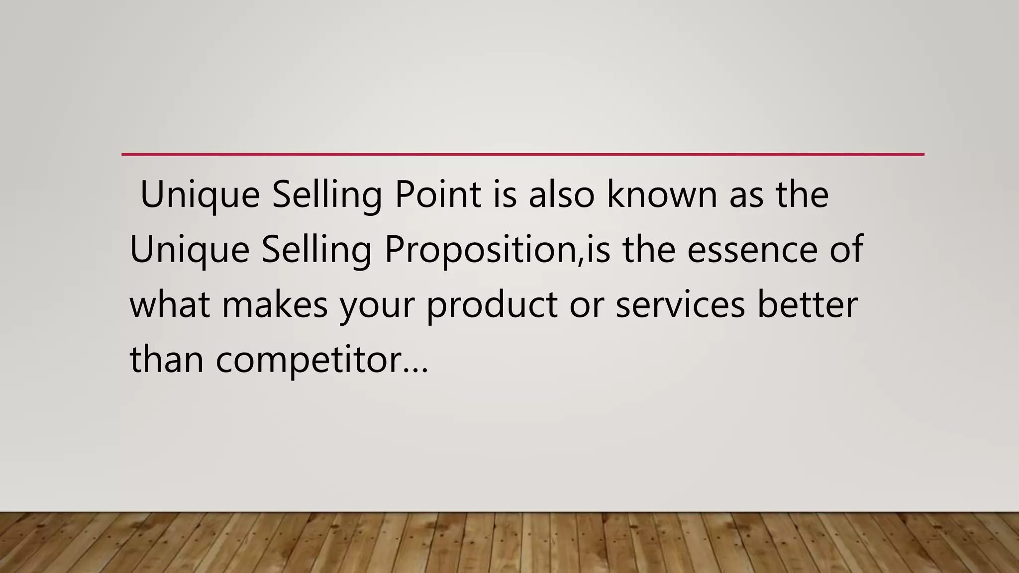 Unique selling point (usp) | PPTX