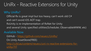 UniRx - Reactive Extensions for Unity(EN) | PDF