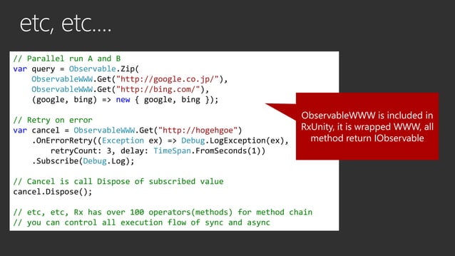 UniRx - Reactive Extensions for Unity(EN) | PPT