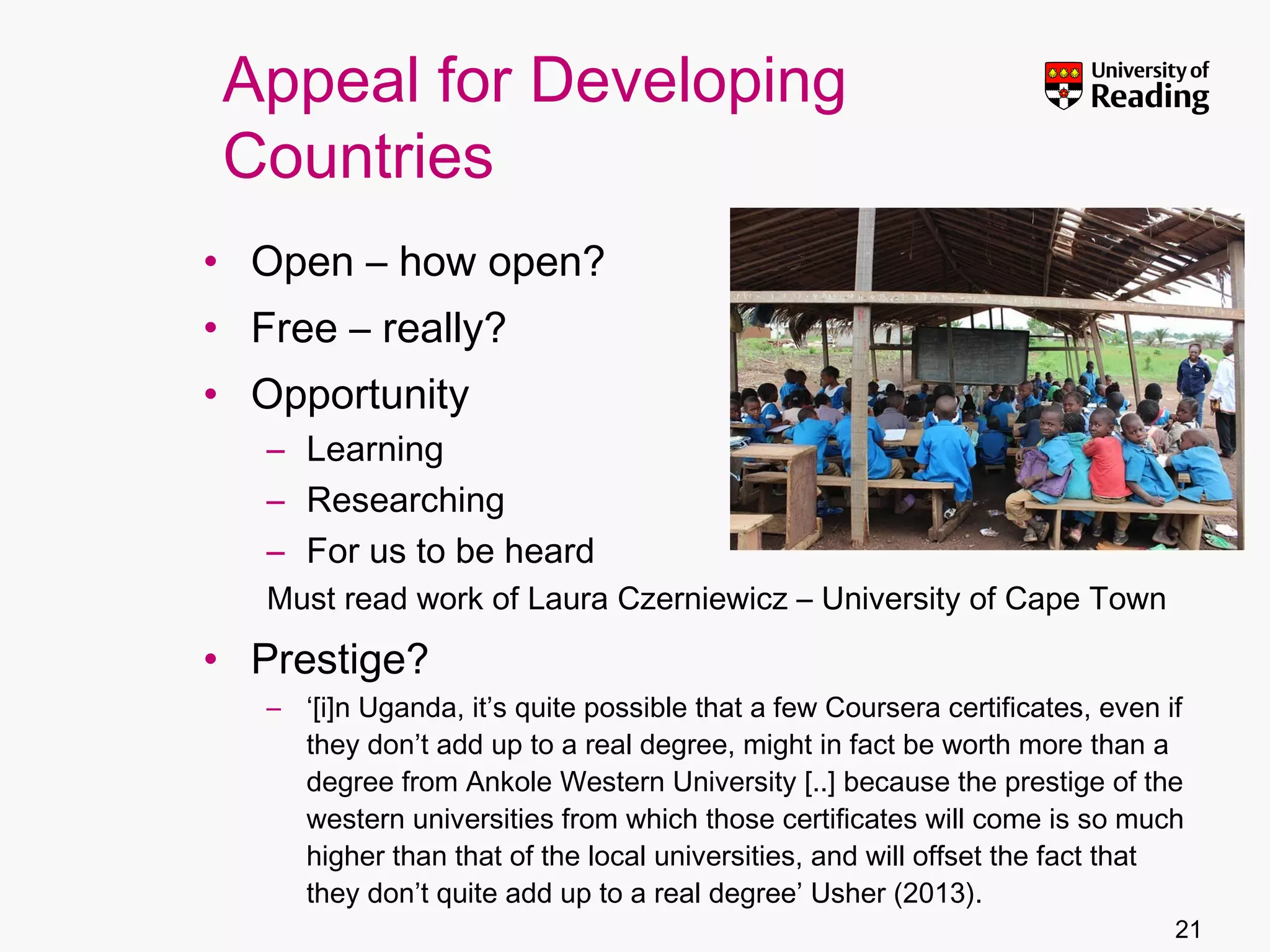 Massive Open Online Courses | PPT | Internet | Computing