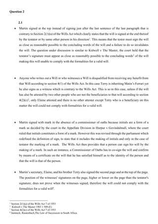 Unisa law of succession assignment | PDF