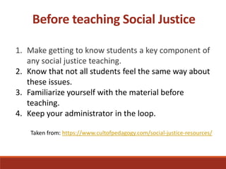 Teaching Social Justice in the EFL Classroom | PPT