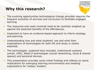 Student experiences and expectations of technology | PPTX