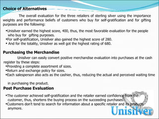 retail mix and market segment reserch on UNISILVER | PPT