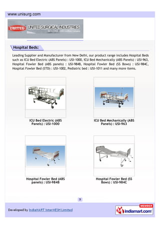 United Surgical Industries, New Delhi, Hospital Furniture | PDF