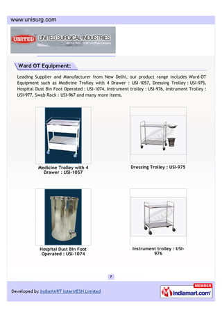 United Surgical Industries, New Delhi, Hospital Furniture | PDF