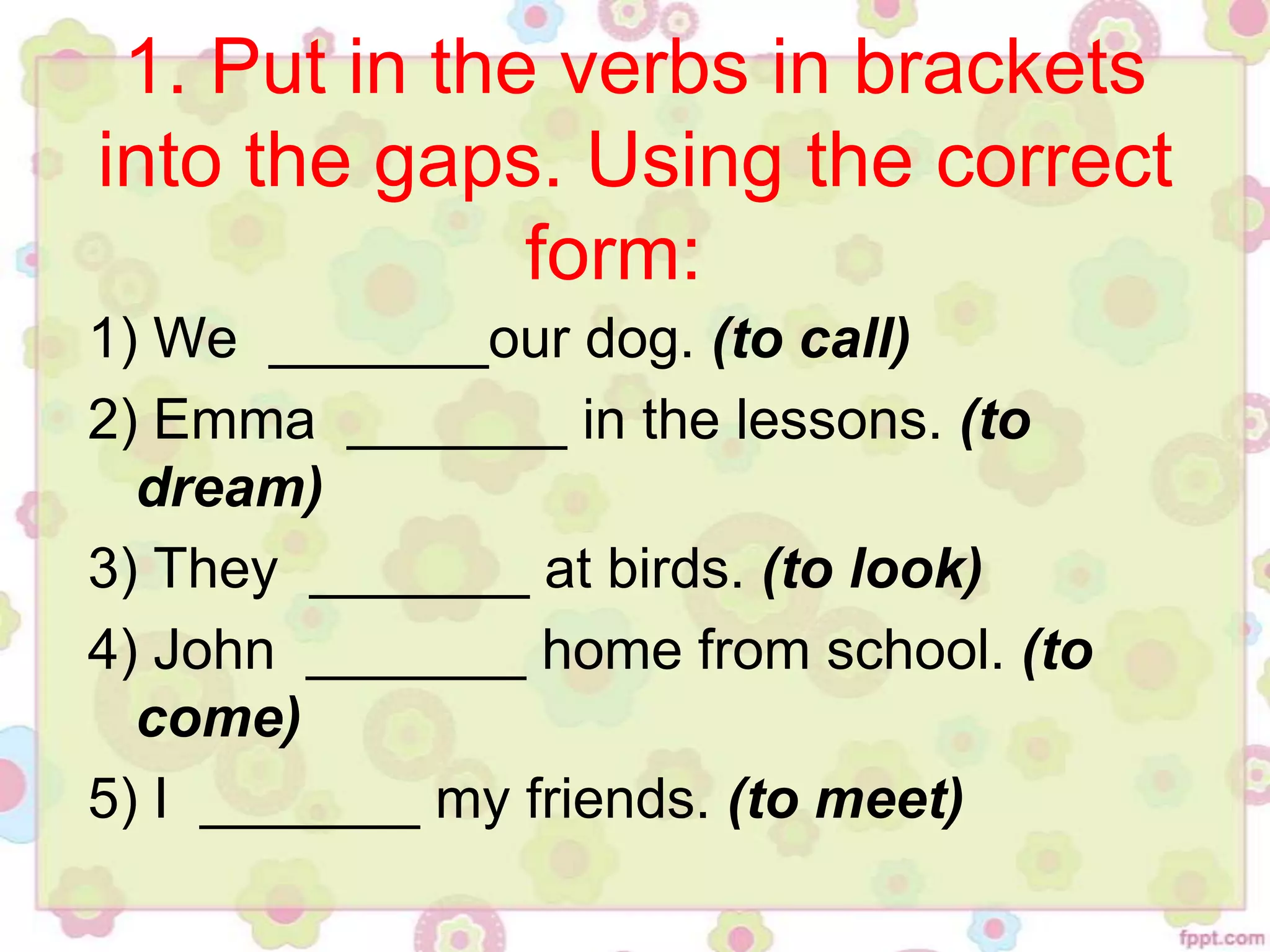 Unit 01 - present simple - exercises - 2do | PPTX