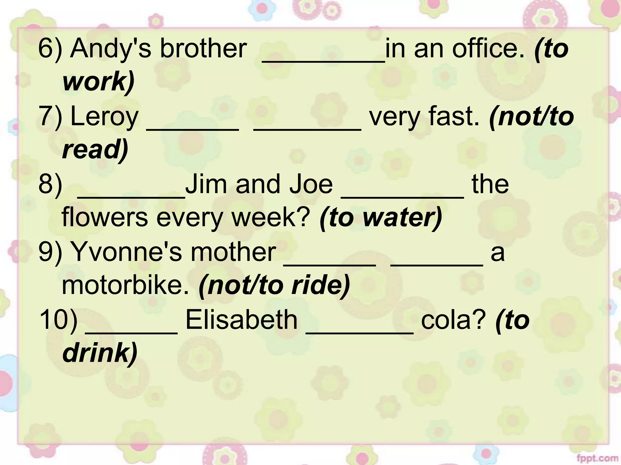 Unit 01 - present simple - exercises - 2do | PPTX