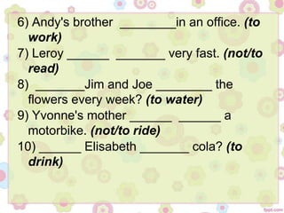 Unit 01 - present simple - exercises - 2do | PPTX