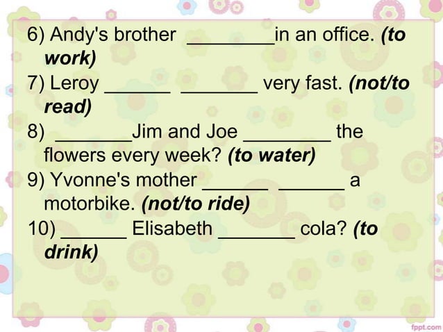 Unit 01 - present simple - exercises - 2do | PPTX