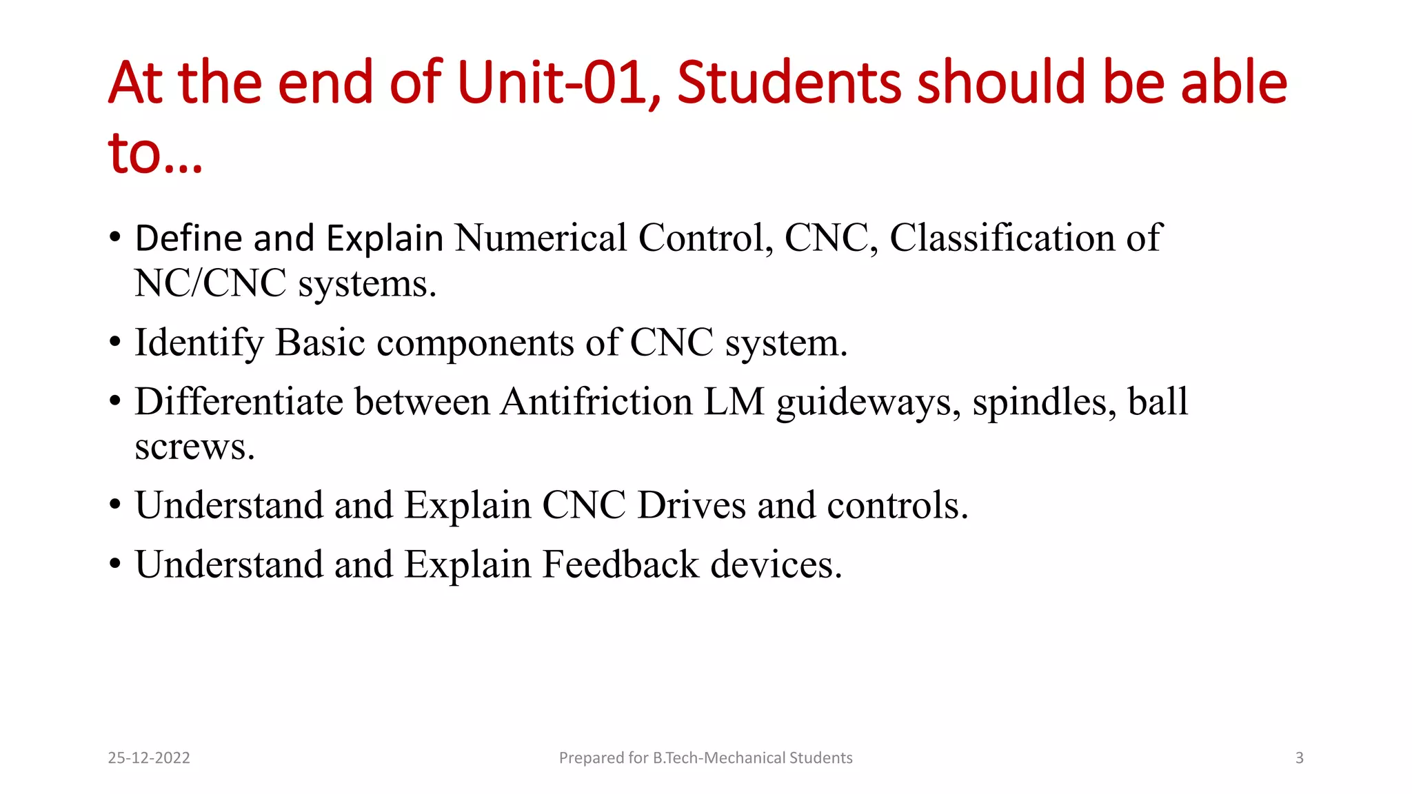 Unit - 01 Introduction to CNC System.ppt