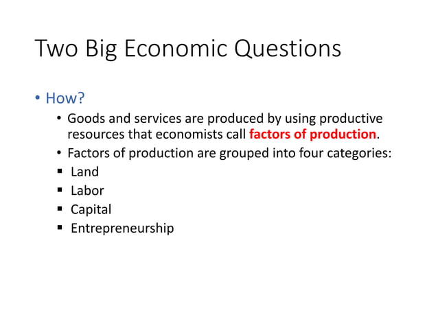 Lec 02 Scarcity, Basic Economic Questions | PPT